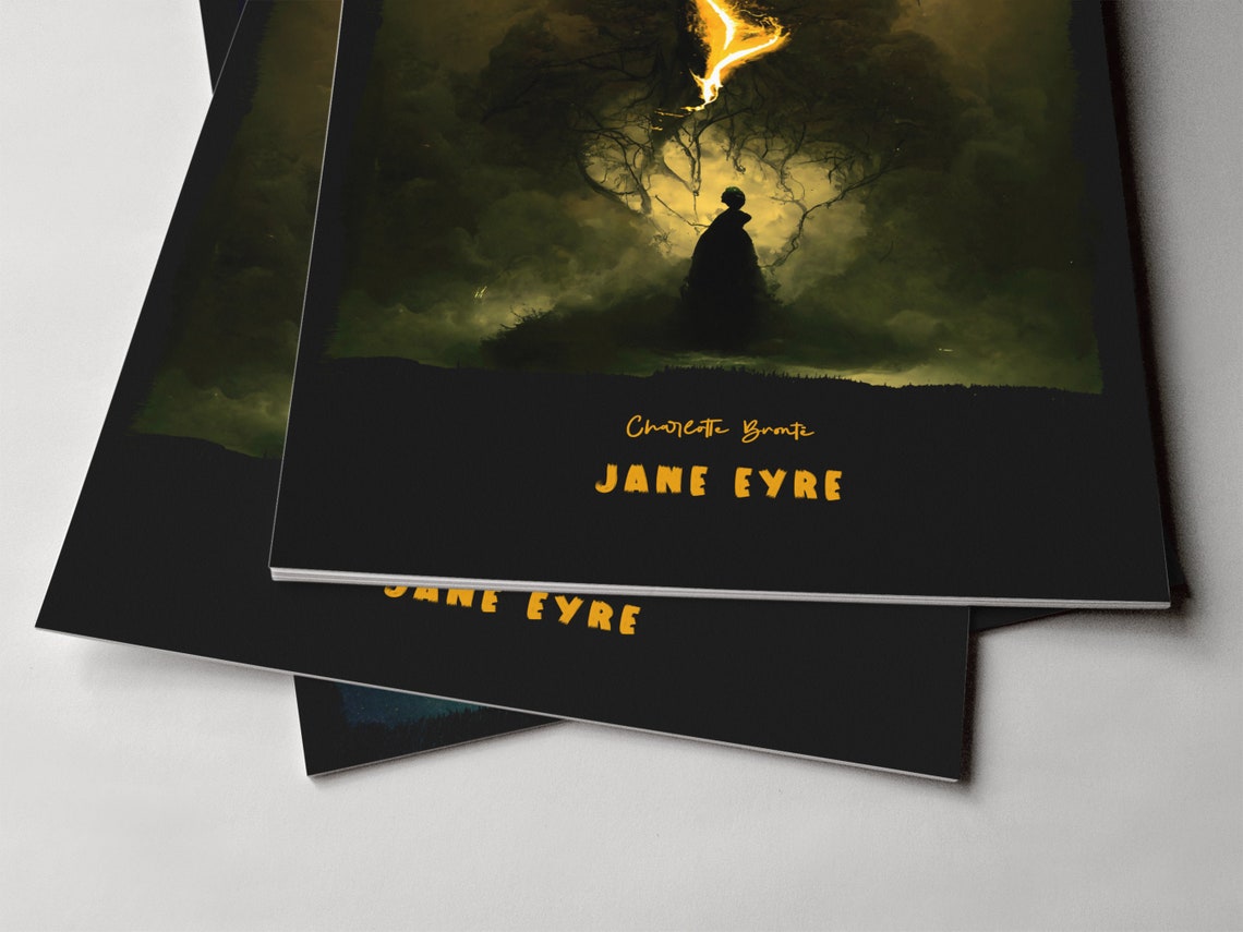 Jane Eyre Book Cover Poster Alternative Design of Charlotte - Etsy