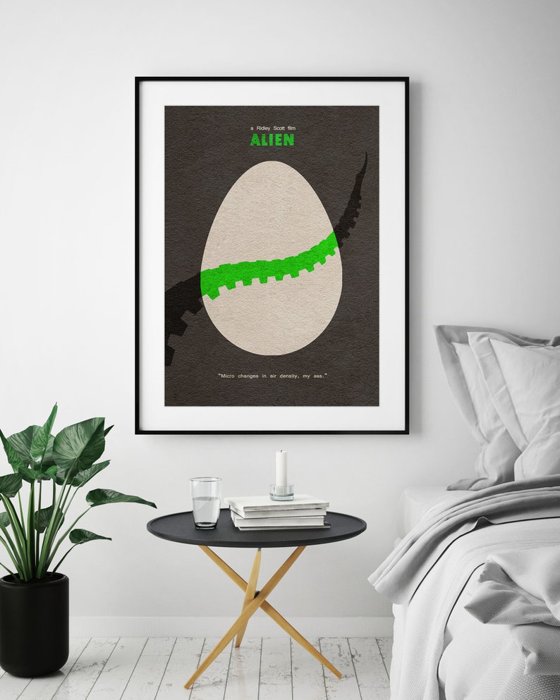Alien Minimalist Alternative Movie Print & Poster | Etsy