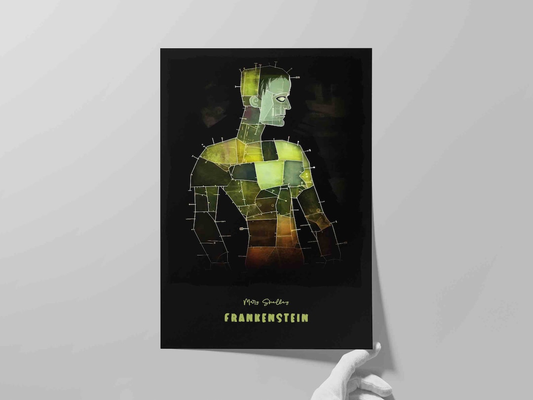 Frankenstein Book Cover Poster | Contemporary Design of Mary Shelley ...