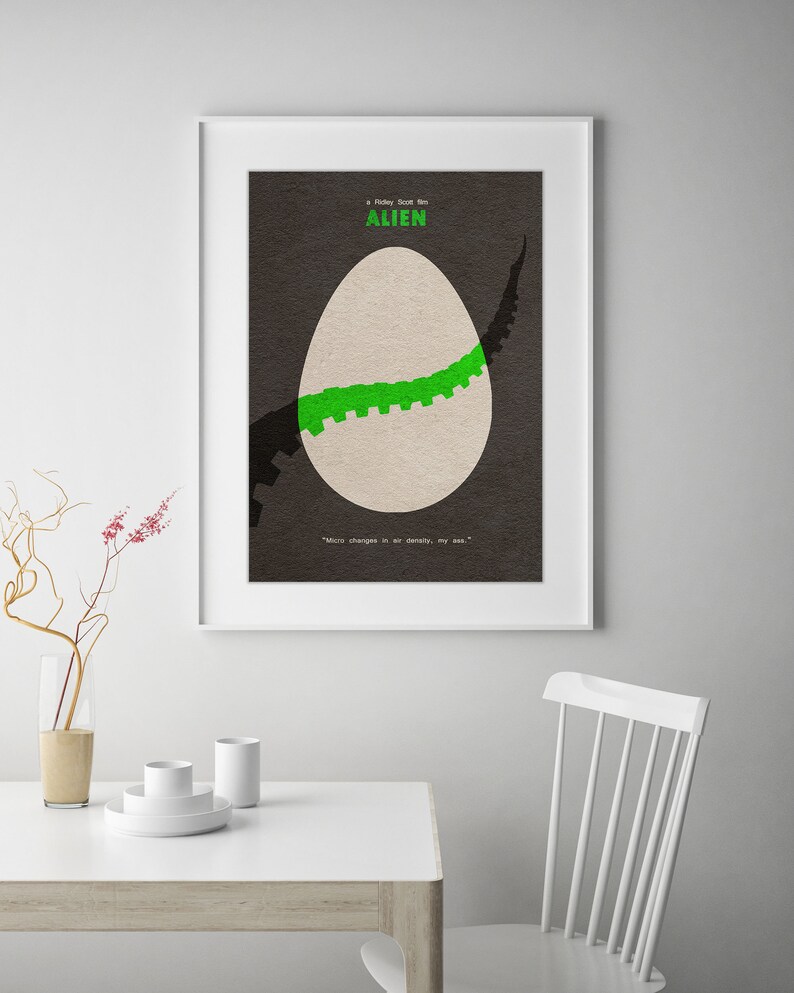Alien Minimalist Alternative Movie Print & Poster - Etsy