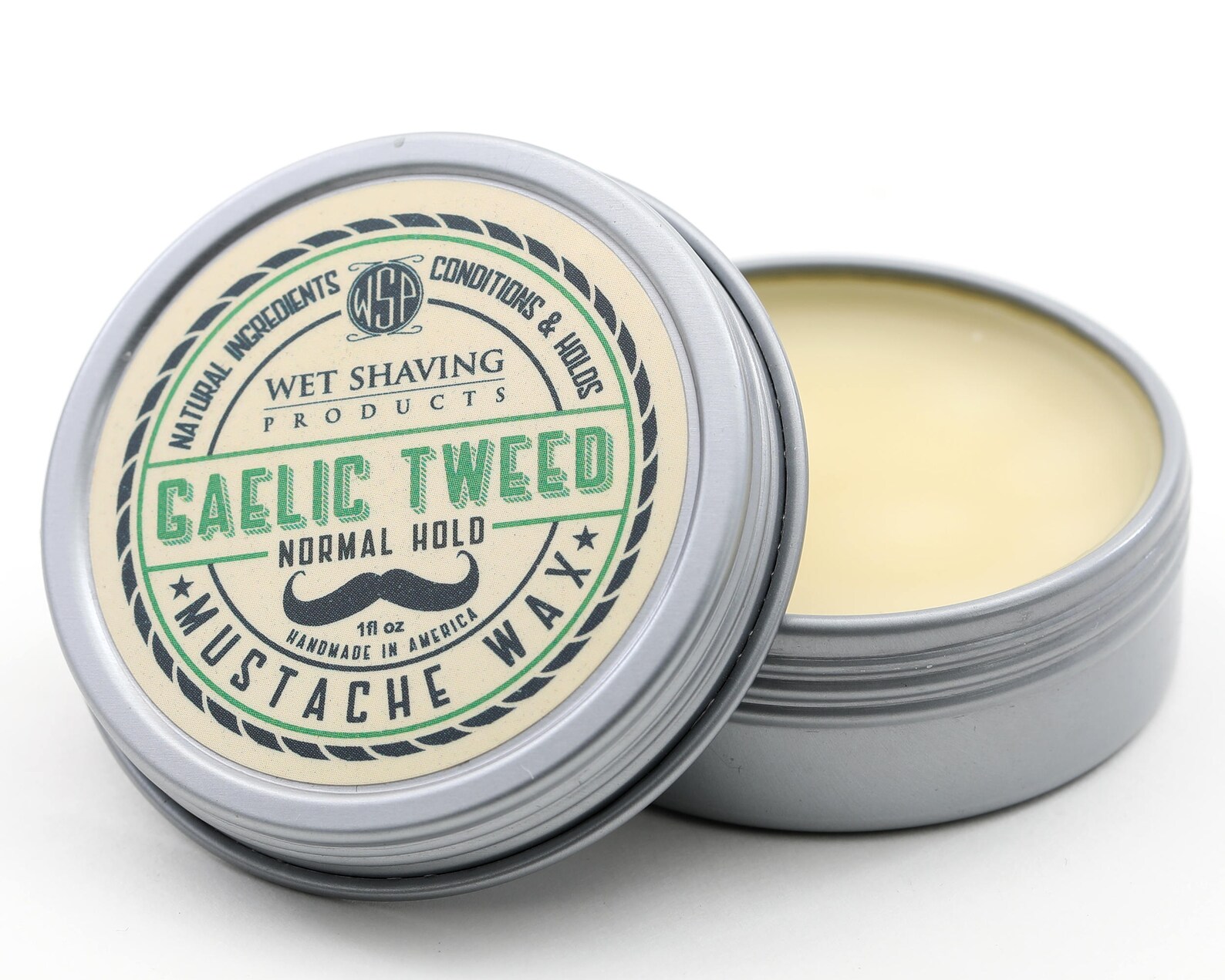 Mustache Wax (gaelic Tweed) Regular Hold by WSP - 1 Oz Natural ...