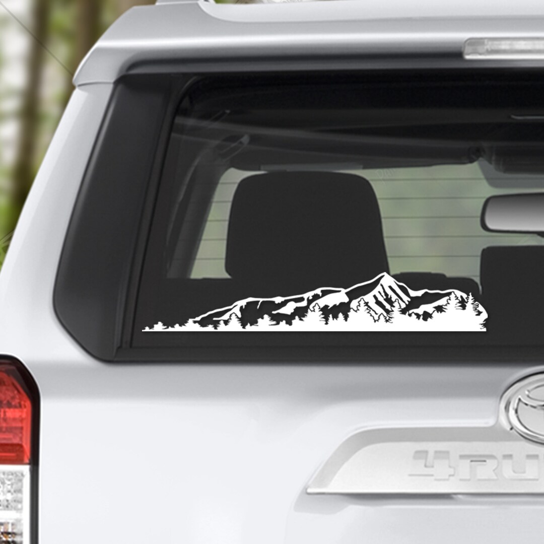 Mt. Elbert Mountains and Trees Vinyl Decal, Bumper Sticker for Car Window Decal, Windshield ...