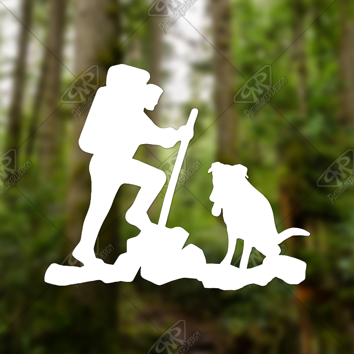 Hiking Dog Vinyl Decal Bumper Sticker for Car Window Decal, Windshield ...