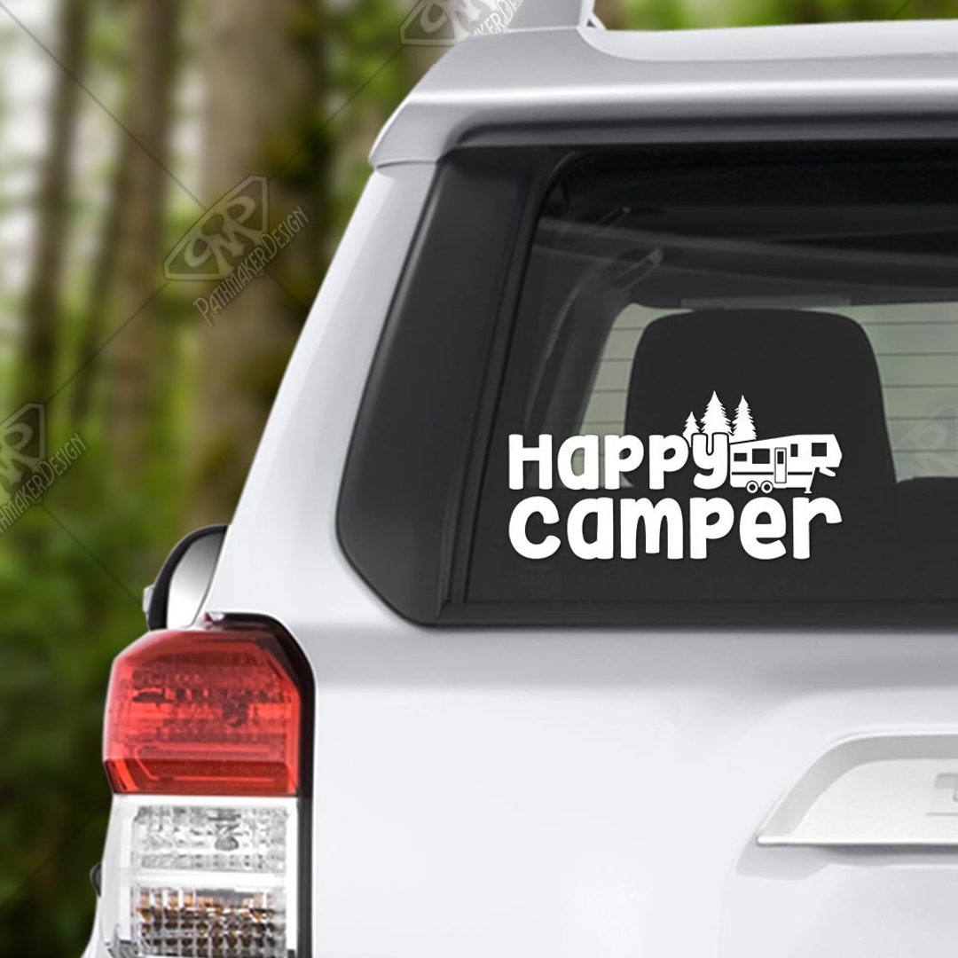 Happy 5th Wheel Camper Vinyl Decal Bumper Sticker for Car Window Decal ...