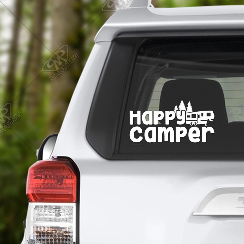Happy 5th Wheel Camper Vinyl Decal Bumper Sticker for Car Window Decal ...
