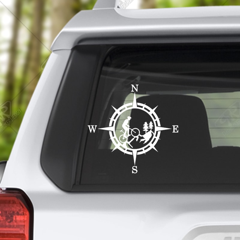 Bike Compass Decal - Etsy