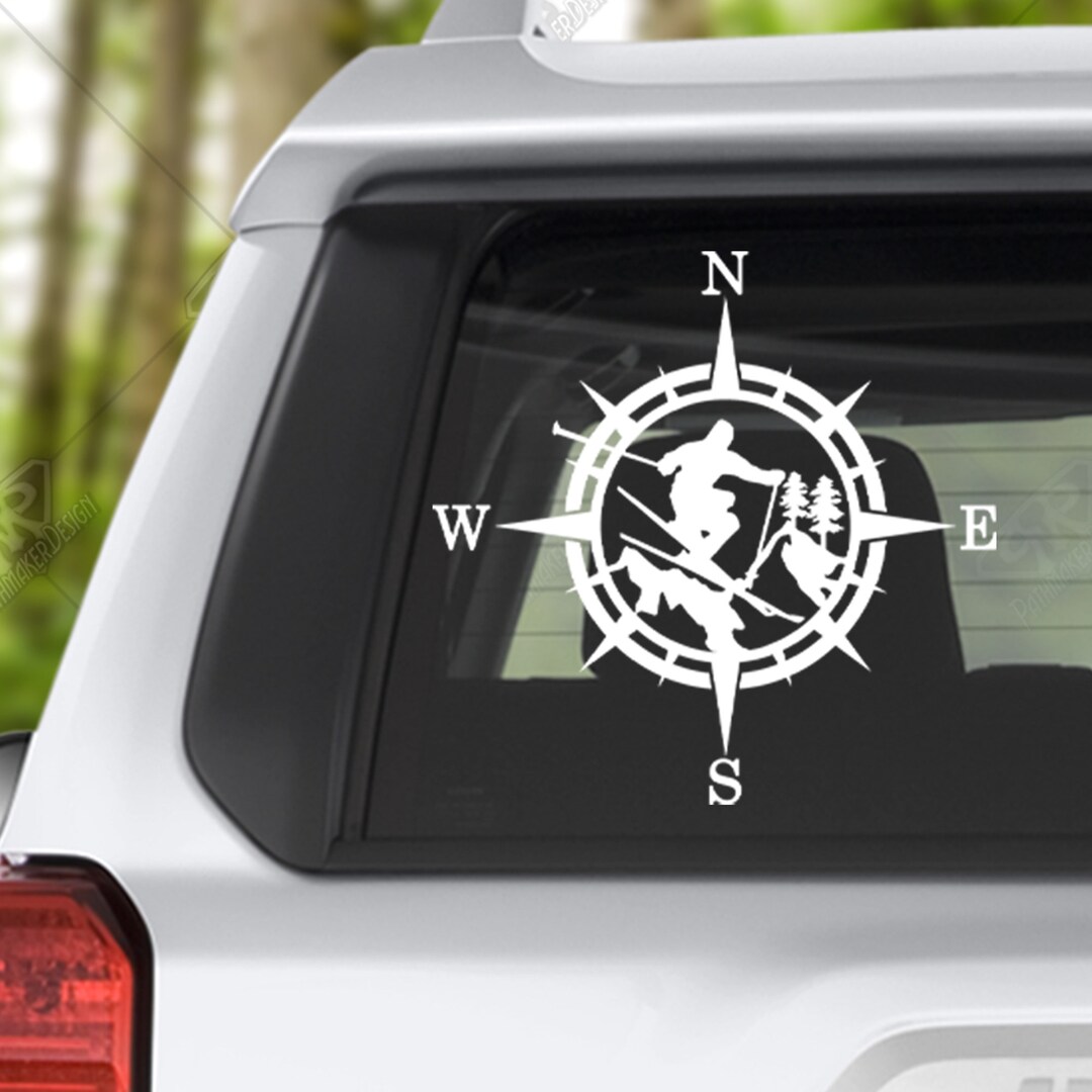 Compass Rose Skiing Vinyl Decal Bumper Sticker for Car Window Decal ...