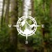 Compass Rose Mountains Trees Vinyl Decal Bumper Sticker for Car Window ...