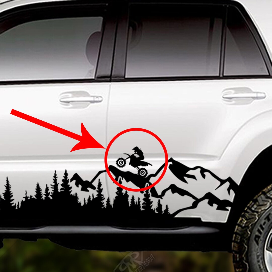 Dirt Biker Vinyl Decal Add-on for Large Banner Decals, Custom RV Decal ...
