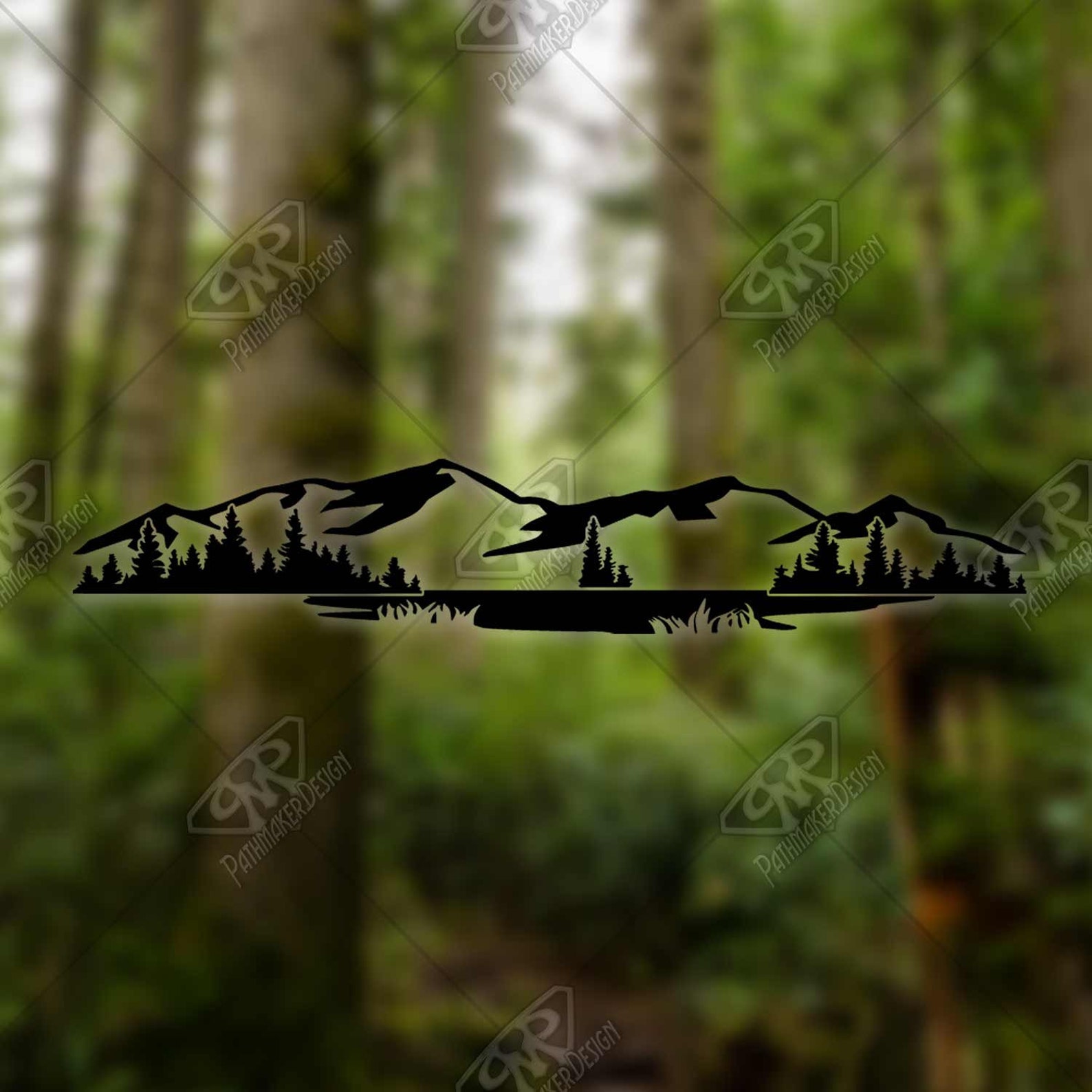 Mountain and Trees With Lake Banner Large Vinyl Decal Bumper - Etsy
