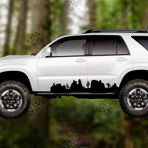 Desert Cactus Mountain Scene V2 Vinyl Decal RV Camper | Etsy