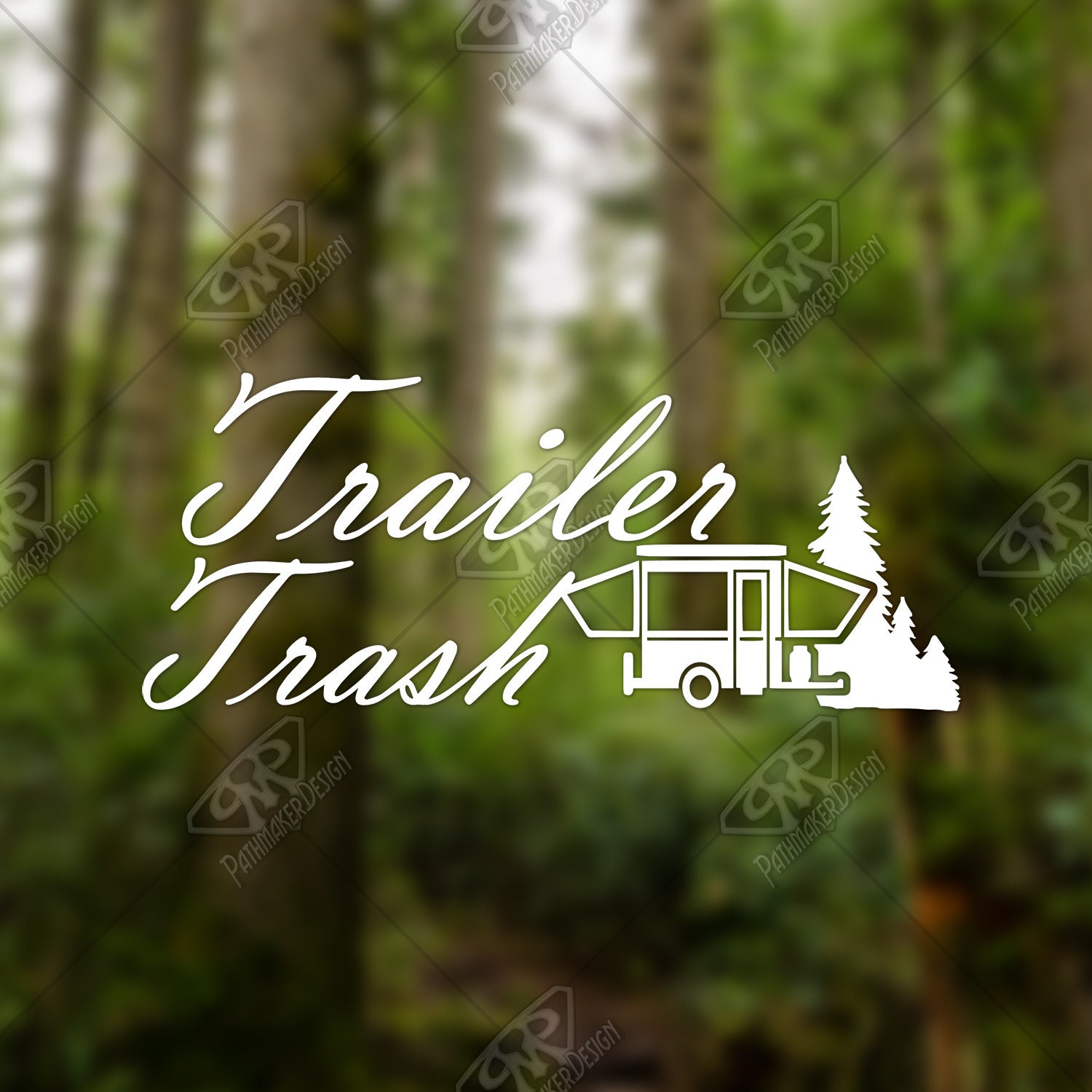 Trailer Trash Popup Camper Vinyl Decal Bumper Sticker for Car Window ...
