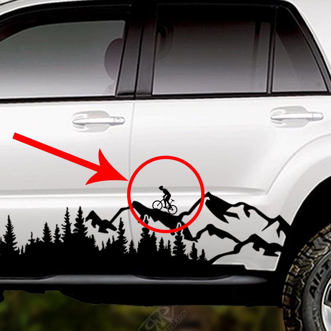 Mountain Biking Man Vinyl Decal Add-on for Large Banner Decals, Custom ...
