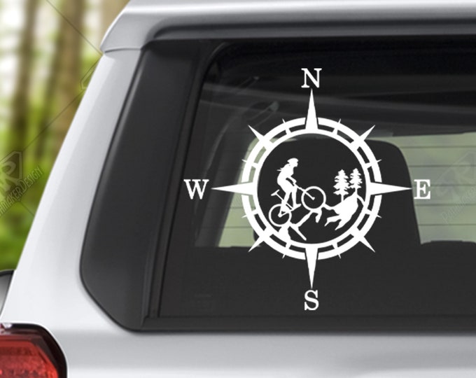 Motorcycle Decal, Car Decal, Biker Decals, Mountain Decal, Compass ...