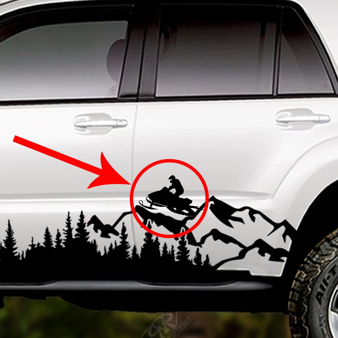 Snowmobile Vinyl Decal Add-on for Large Banner Decals, Custom RV Decal ...