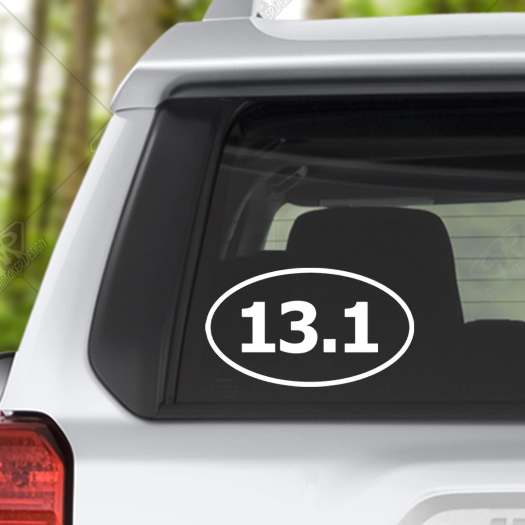 13.1 Half Marathon Runners Open Vinyl Decal Bumper Sticker for Car ...