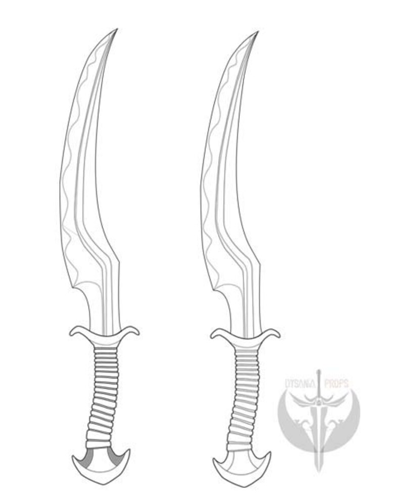 Dragon priest dagger blueprint pattern | Etsy