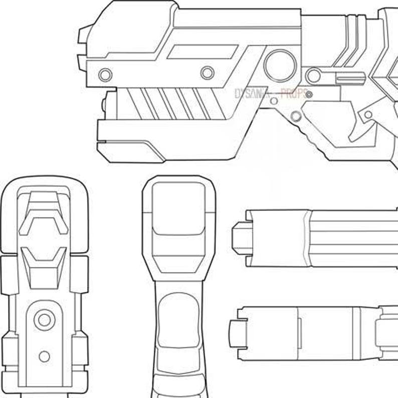 Metroid Samus Paralyzer Gun Blueprints | Etsy
