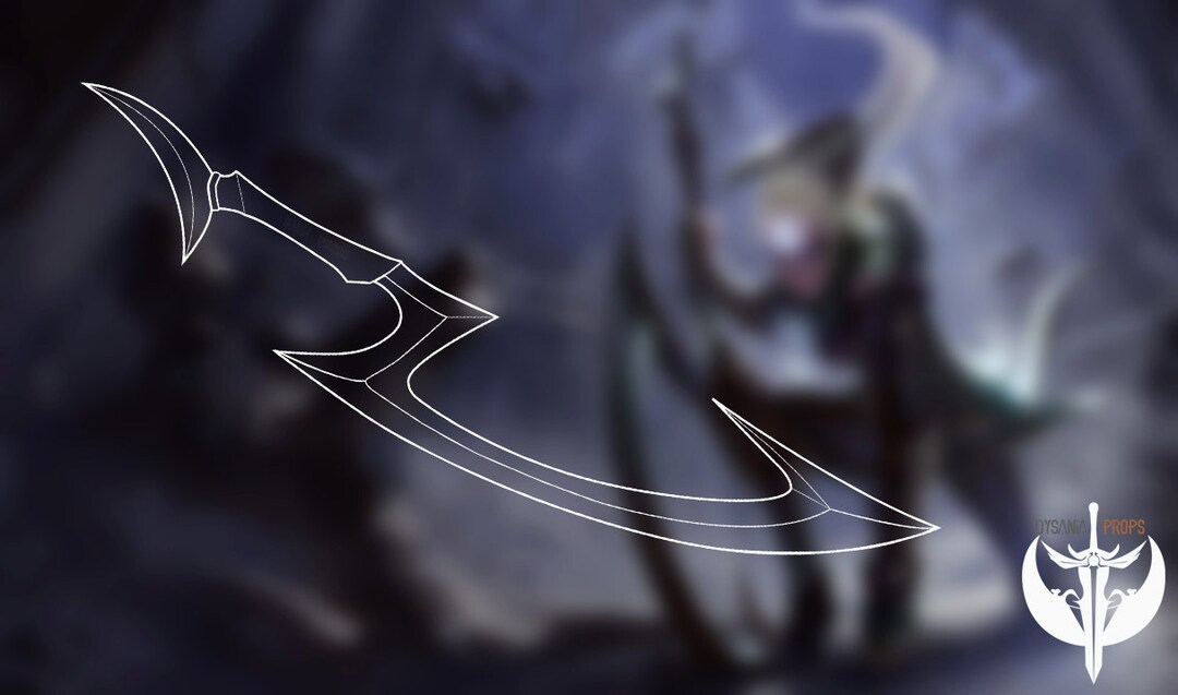 Diana's Crescent Moon Blade Blueprint Pattern - Etsy