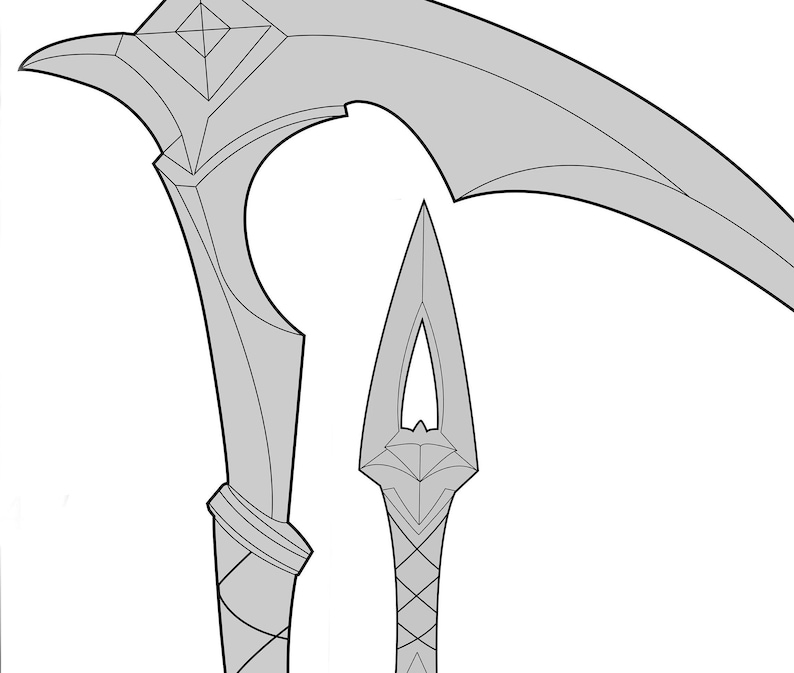 KDA Akali Weapon Blueprint Pattern- Kama and Kunai - Etsy UK