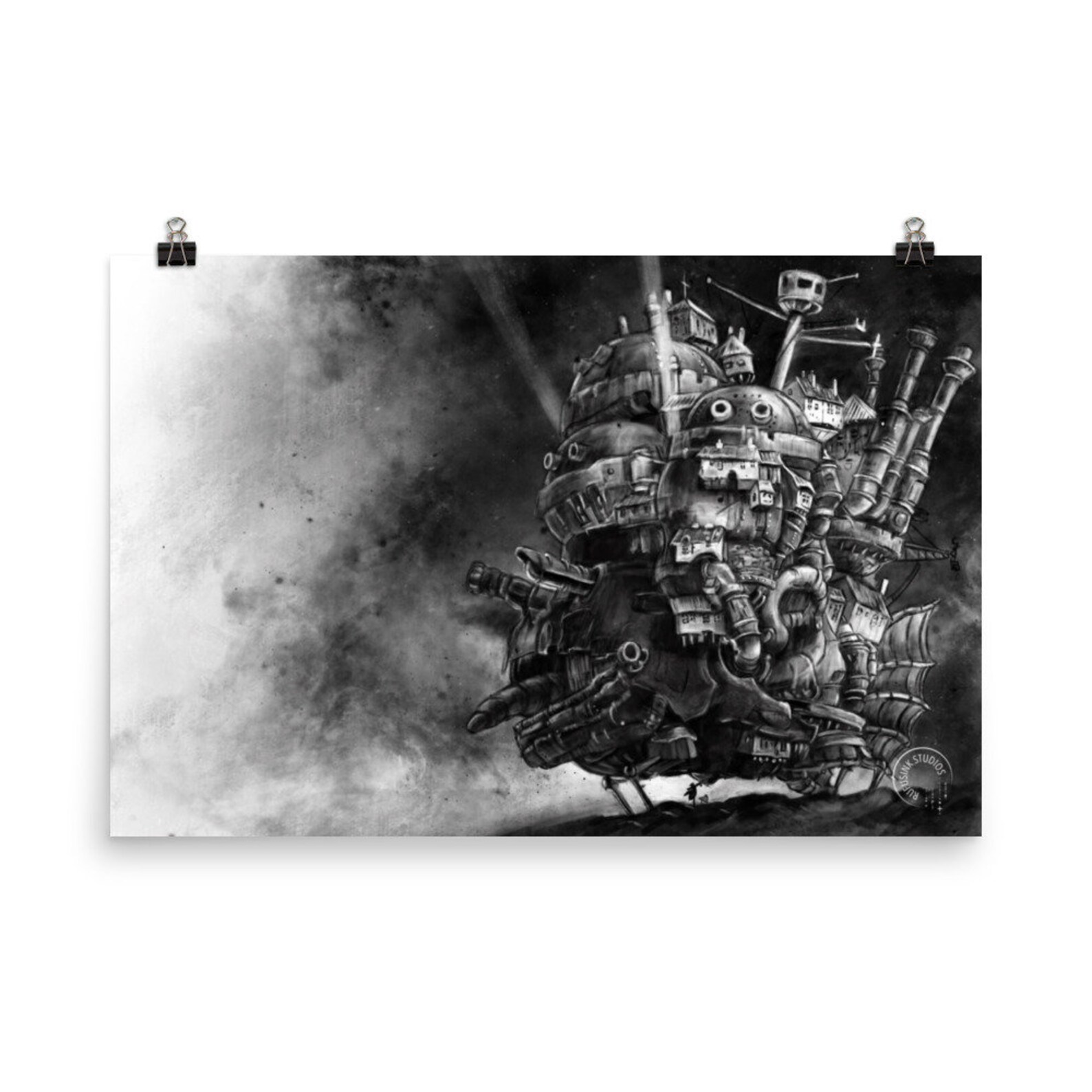 Howls Moving Castle | Calcifer | Howls Castle | Charcoal Art | Moody ...