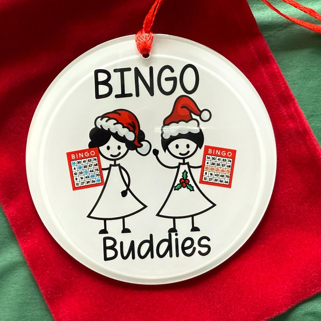 Bingo Friends Glass Ornament – Bingo Buddies With Stick People ...
