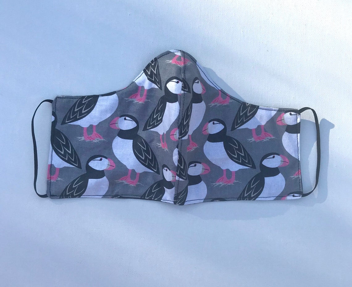 Puffin Face Mask Summer Face-mask Face Mask Fabric Face - Etsy