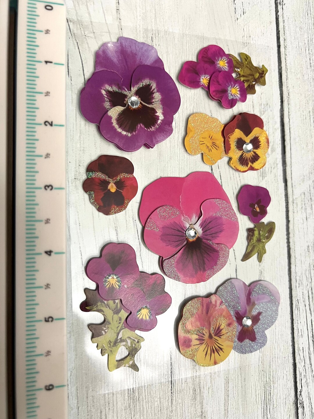 Pansy Stickers, Pansy Flowers, Stickers. Card Making Supply - Etsy