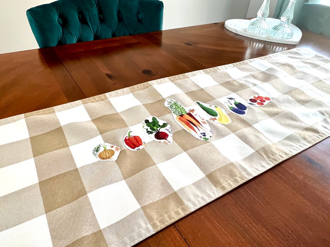 Veggie Table Runner, Vegetable Table Runner, Vegetables, Vegetarian ...