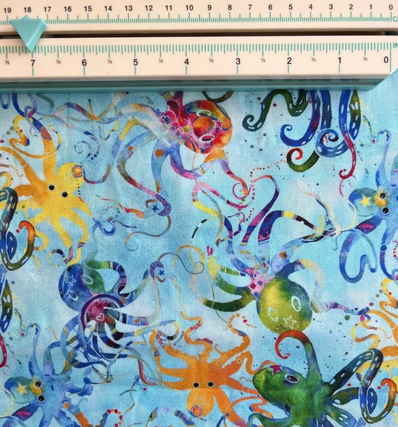 Octopus Fabric Colourful Fabric Under the Sea Fabric Fat - Etsy