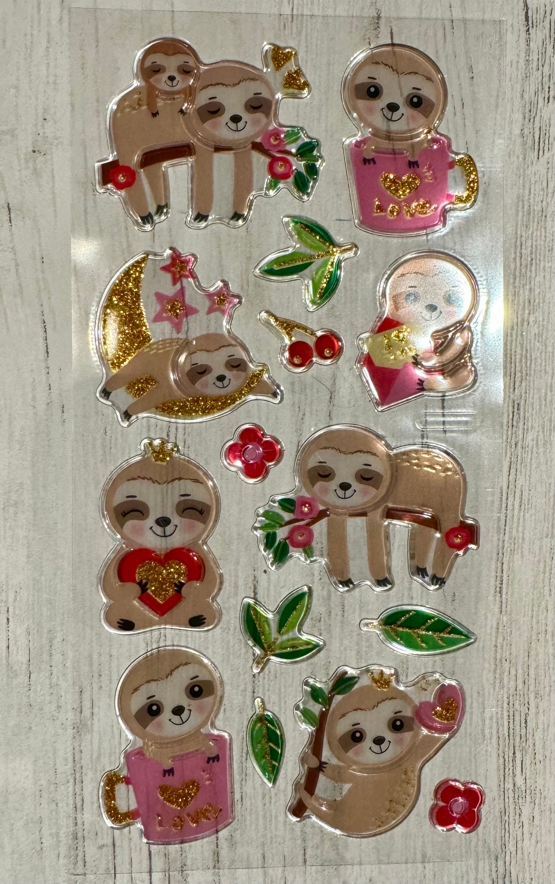 Sloth Stickers, Stickers, Valentines Stickers, Sloth Valentine - Etsy