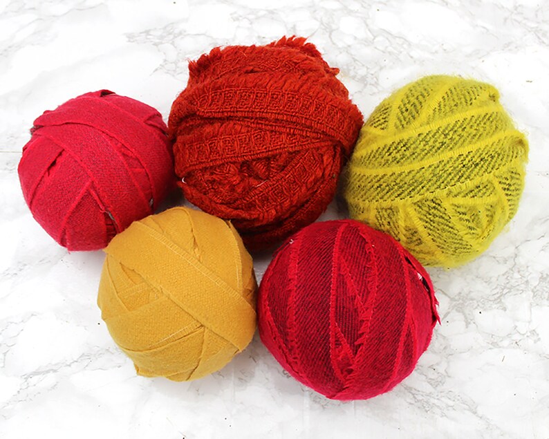 100% Wool Rag Rug Blanket Yarn Selvedge Edge Strips (red, Orange ...