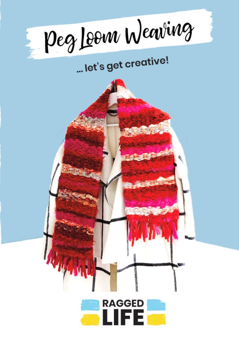Ragged Life 90cm Peg Loom Set: Rug Weaving Kit With Warp & Latch Hook ...
