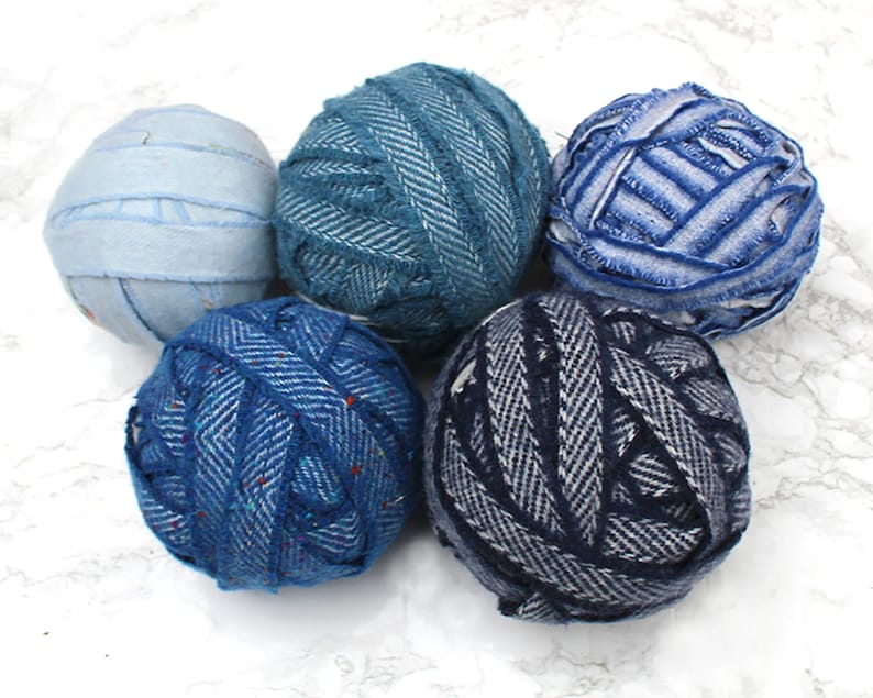 100% Wool Rag Rug Blanket Yarn Selvedge Edge Strips blues - Etsy