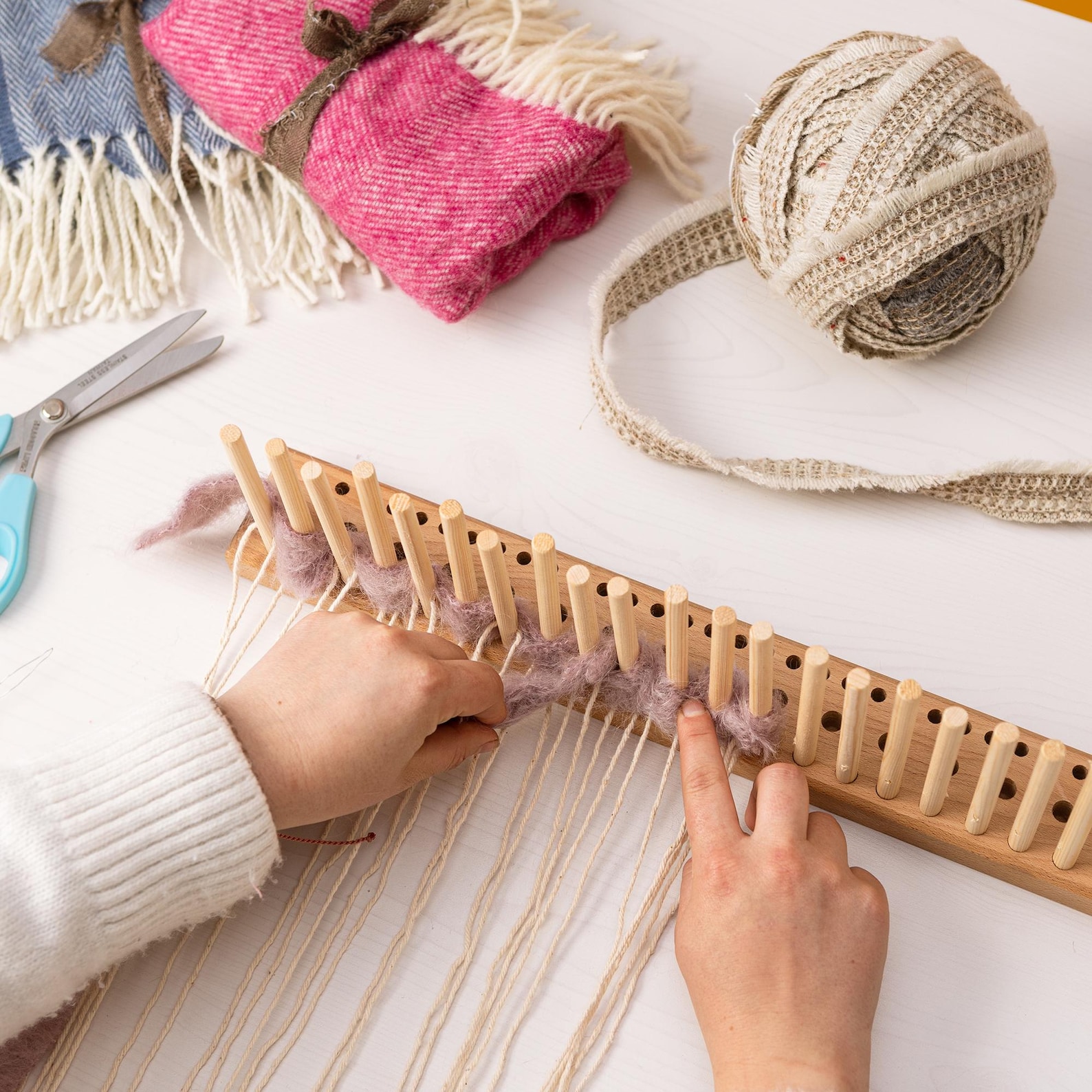 Peg Loom Weaving Starter Kit 50cm: DIY Eco Rugs & Crafts - Etsy