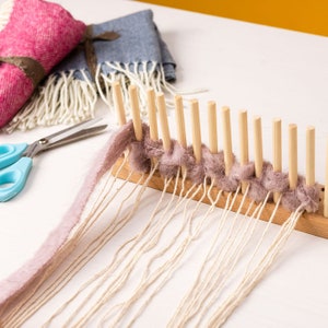 90cm Wooden Peg Loom Weaving Kit: Beginner Rug Making With Bag - Etsy