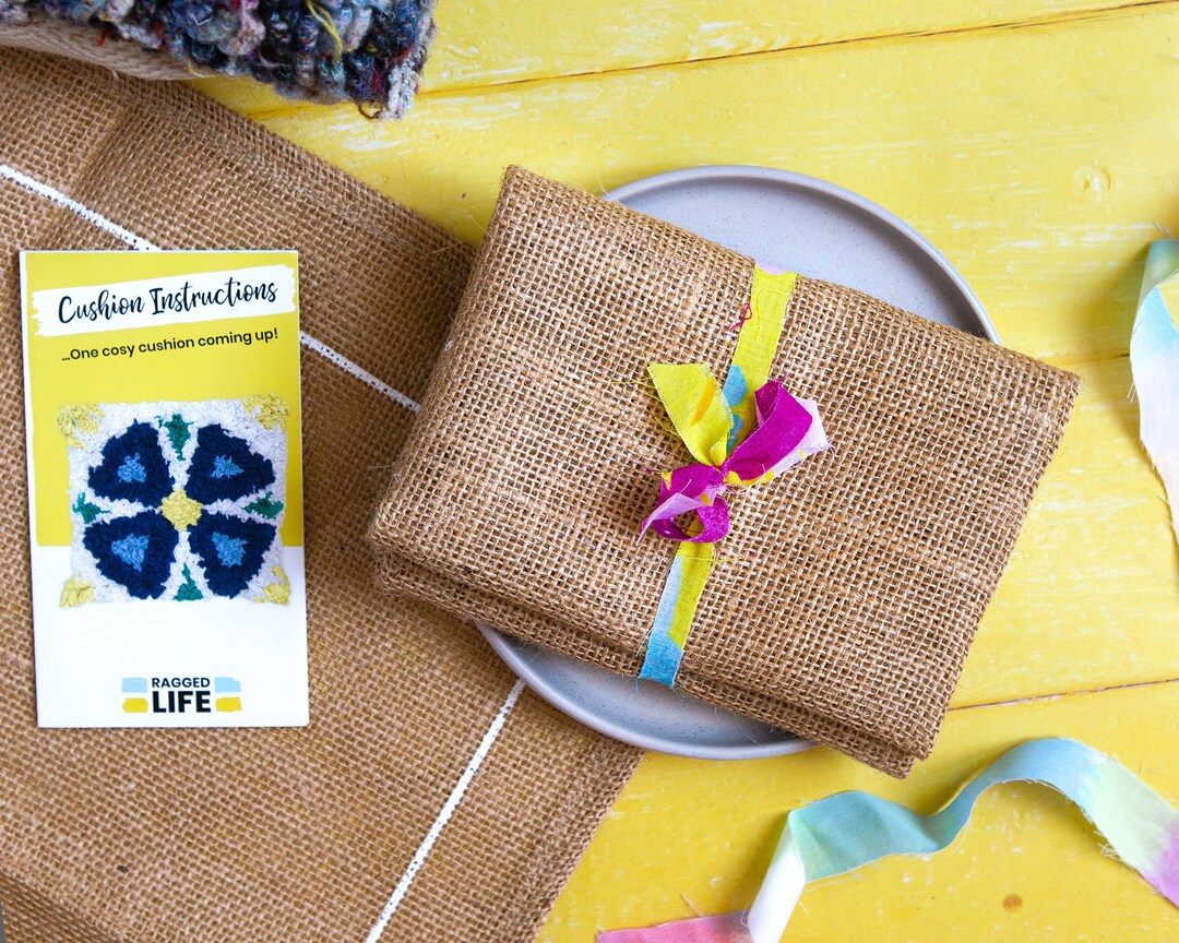 Rag Rug Cushion Hessian - 40 X 40cm - Etsy