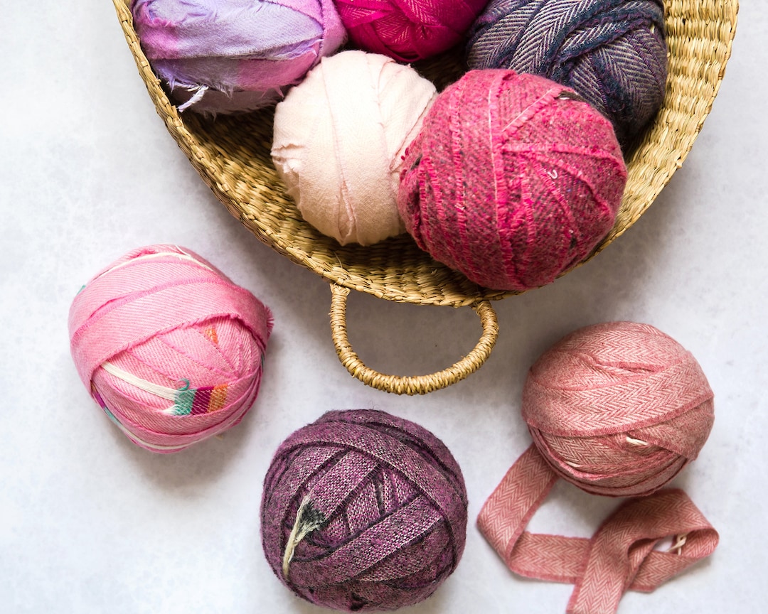 100% Wool Rag Rug Blanket Yarn Selvedge Edge Strips (pink / Purple) - Etsy