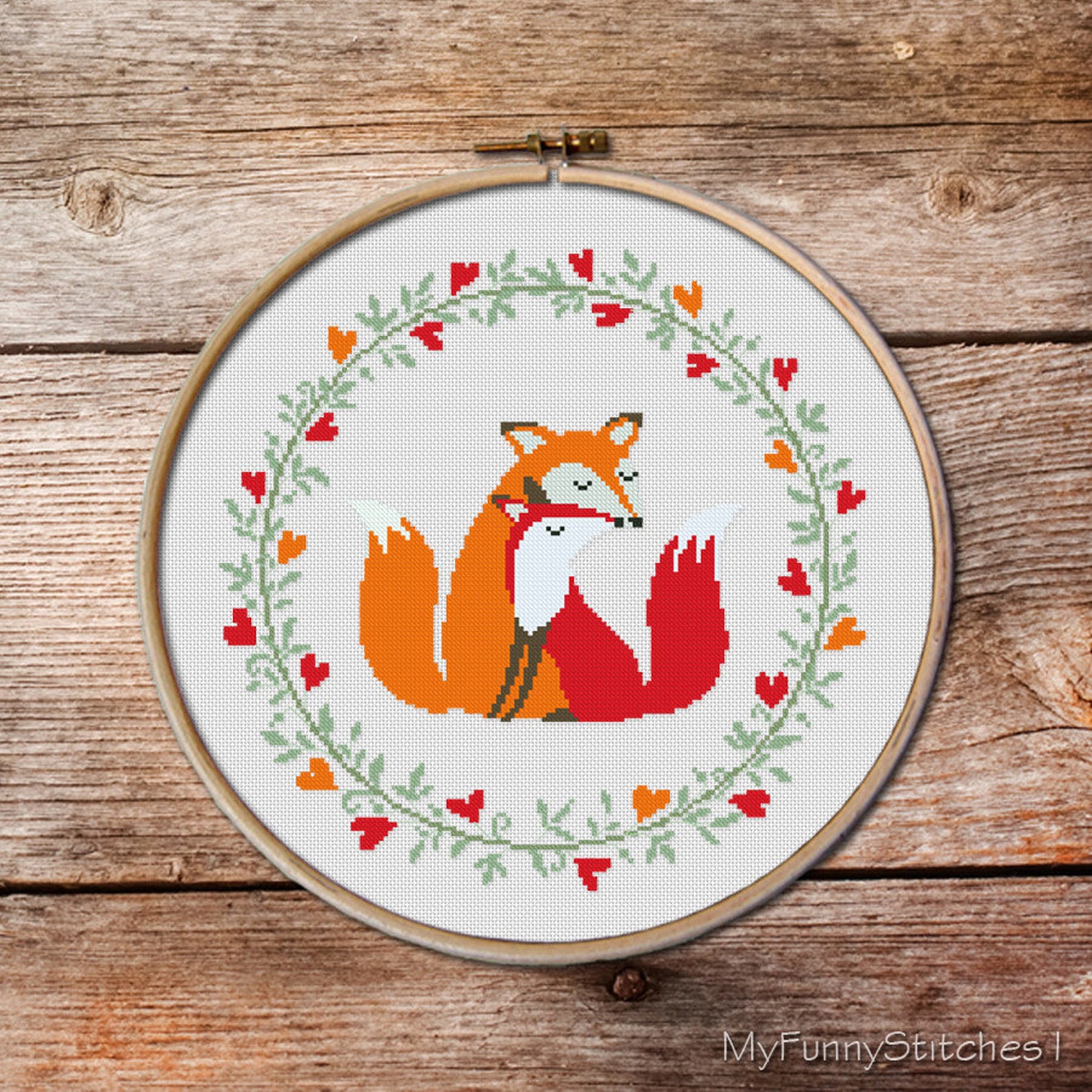 Two Foxes Fox Cross Stitch Pattern Cute Red Fox Counted - Etsy