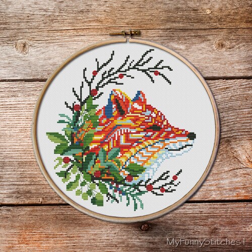 Fox Cross Stitch Pattern Cute Red Fox Counted Cross Stitch - Etsy