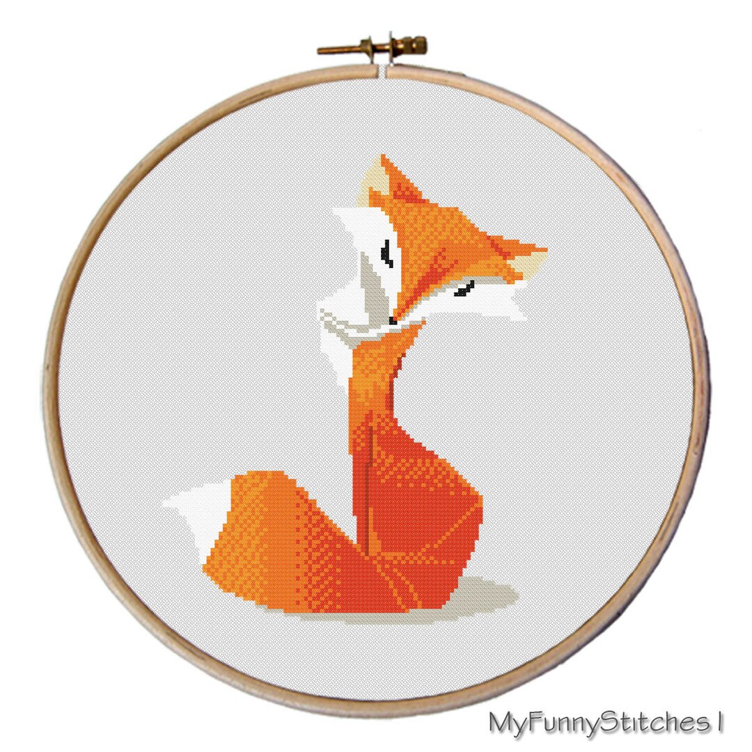 Fox Cross Stitch Pattern Cute Red Fox Counted Cross Stitch - Etsy