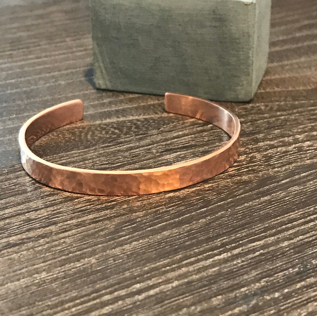 Hammered Copper Cuff Bracelet, 3/16