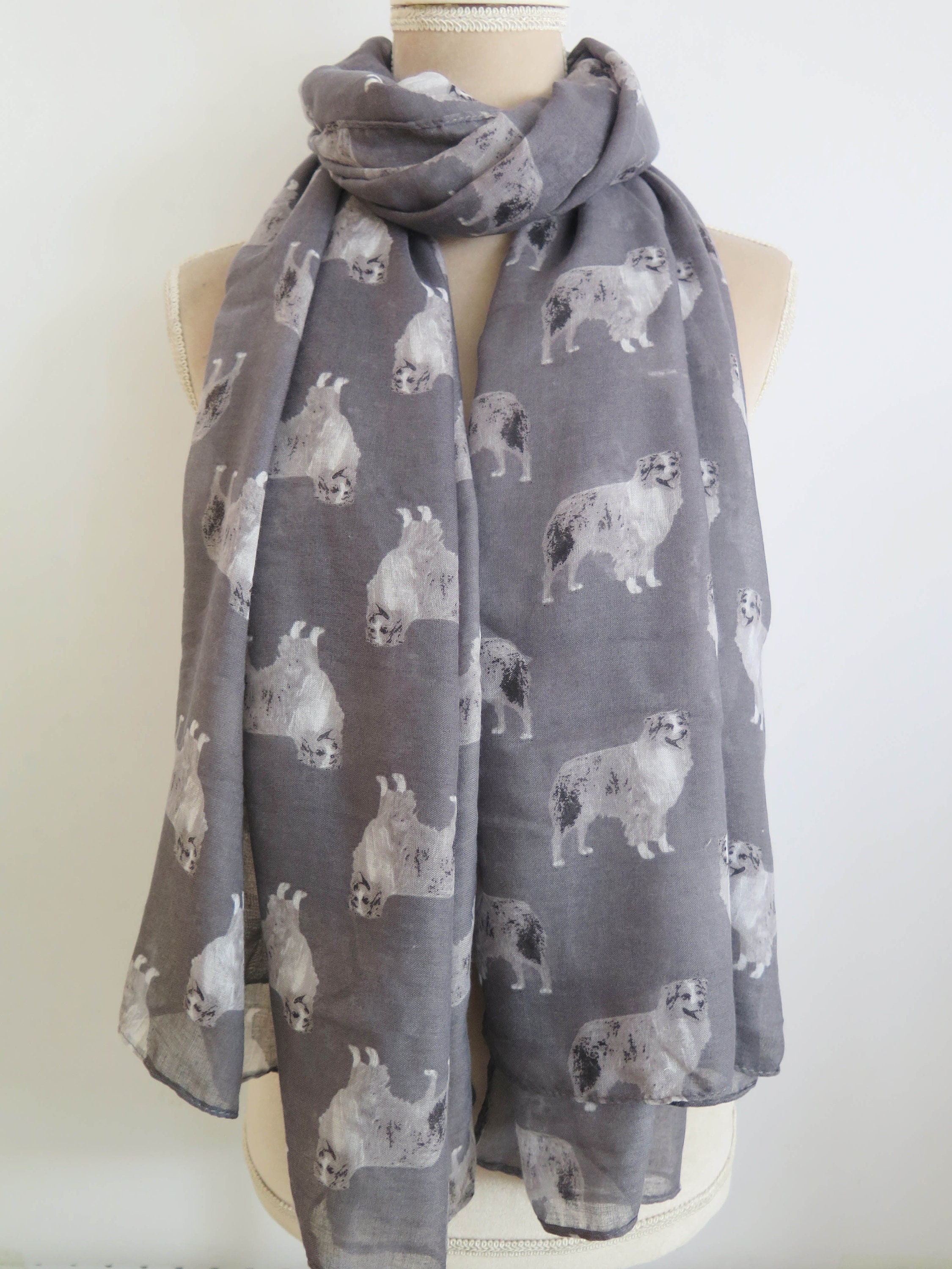 Australian Shepherd Dog Print Infinity/oblong Scarf for Women Gift ...