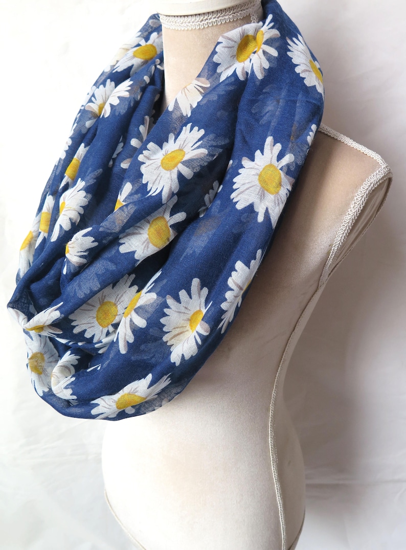 Daisy Flowers Print Women's Infinity / Long Scarf - Etsy