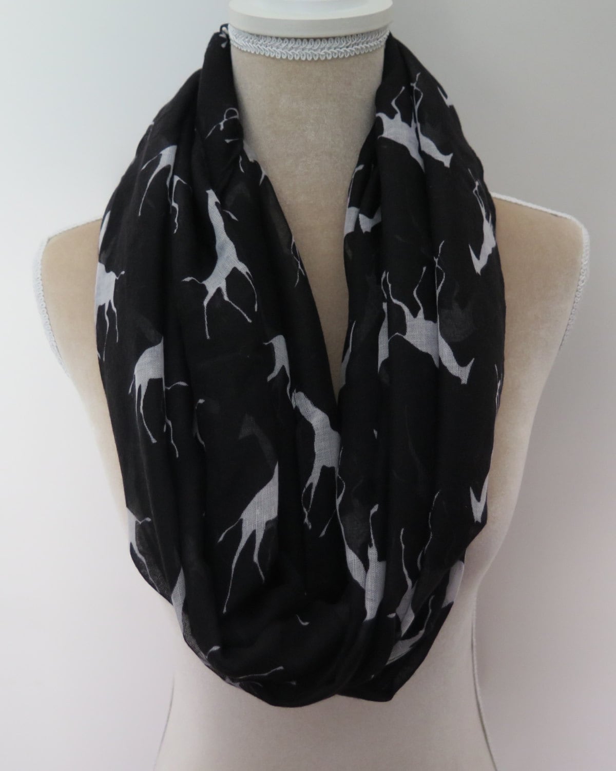 Black and White Giraffe Print Infinity / Long Scarf Gift Ideas - Etsy