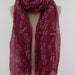 Dark Red Music Notes Print Infinity / Long Scarf Women's Accessories ...