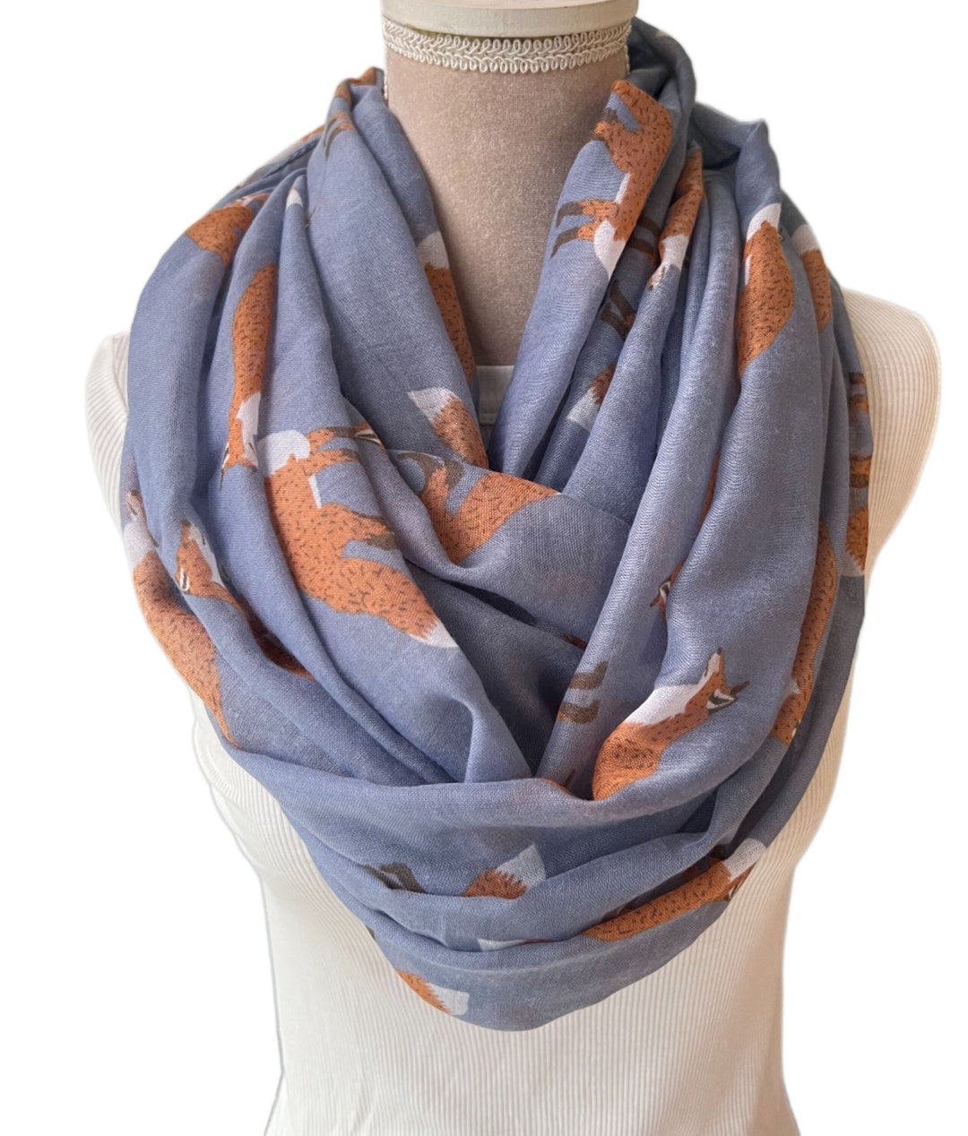 Fox Print Women's Scarf, Lightweight for All Seasons, Animal Lover Gift ...