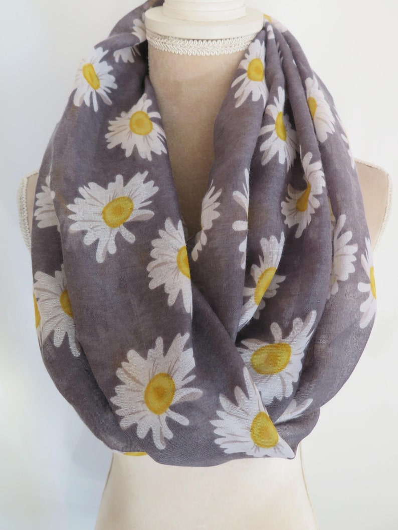 Daisy Flowers Print Women's Infinity / Long Scarf - Etsy