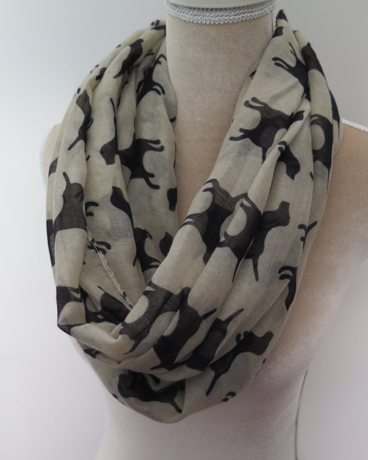 Khaki Labrador Print Infinity / Long Scarf Gift for Dog Lovers - Etsy