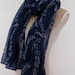 Navy Music Notes Print Infinity / Long Scarf Women's Accessories Gift ...